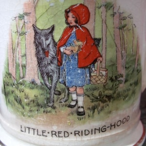 Antique Little Red Riding Hood Mug Fairy Tale Collectible - Etsy