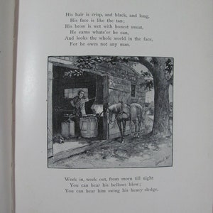 The Village Blacksmith by Henry Wadsworth Longfellow Black & White ...