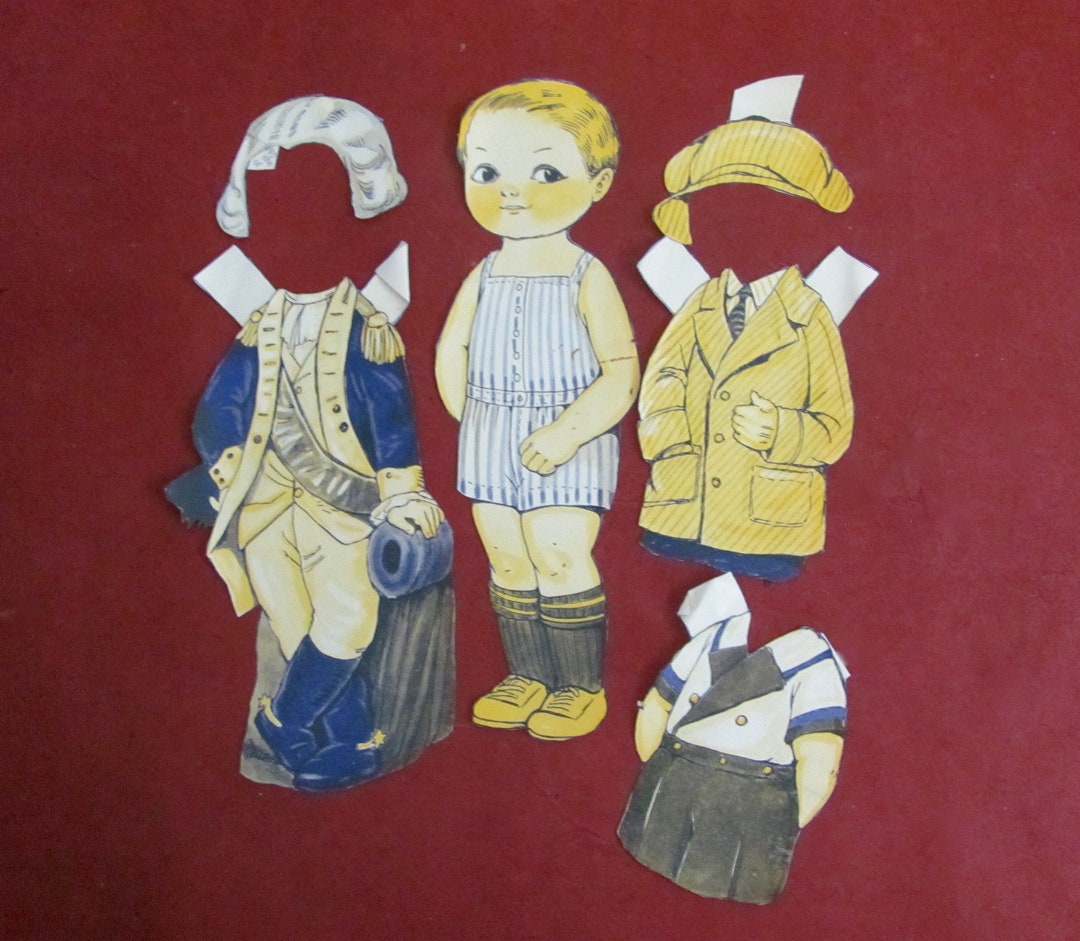 Paper Doll George Washington 6 Pieces 1930's Paper Toy - Etsy
