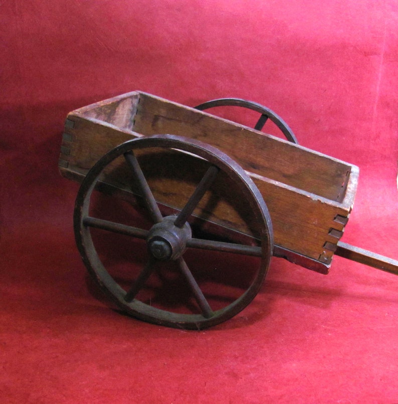 Antique Toy Wagon Wooden Wheels Late 19th Century Pull Toy - Etsy