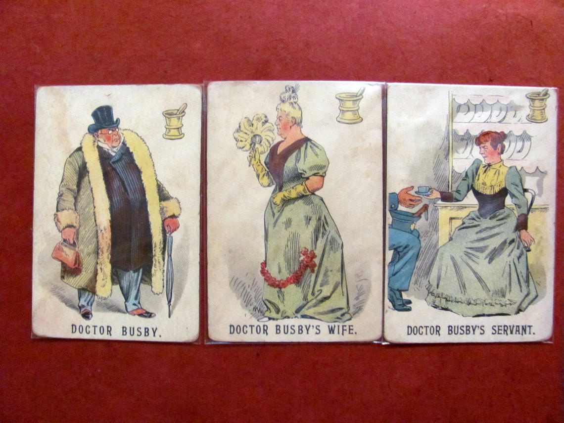 Antique the Dr. Busby Game Cards Collection of 14 Cards | Etsy
