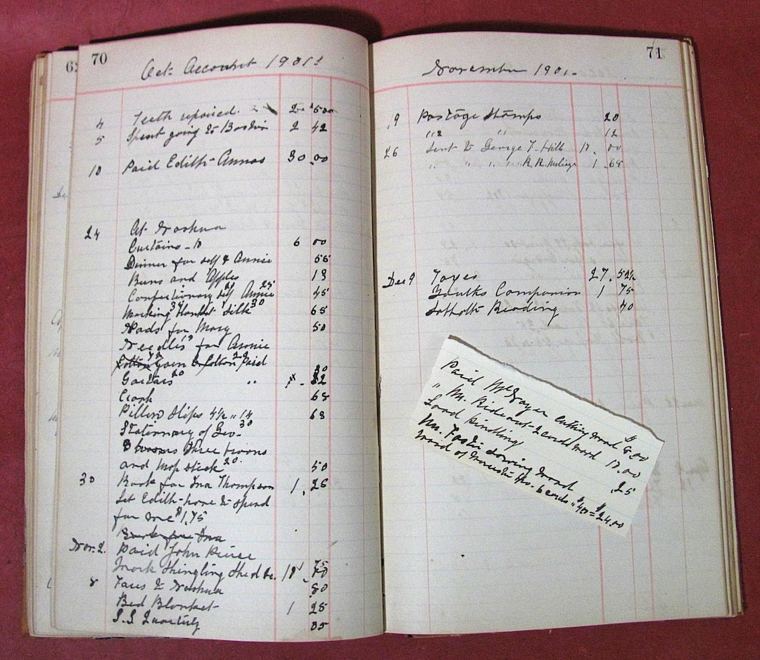 Antique Account Ledger Book 1889-1904 Hollis New Hampshire ...