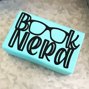 Book Nerd Mini Wood Block Sign I Mini Sign I Tiered Tray Decor I Book ...