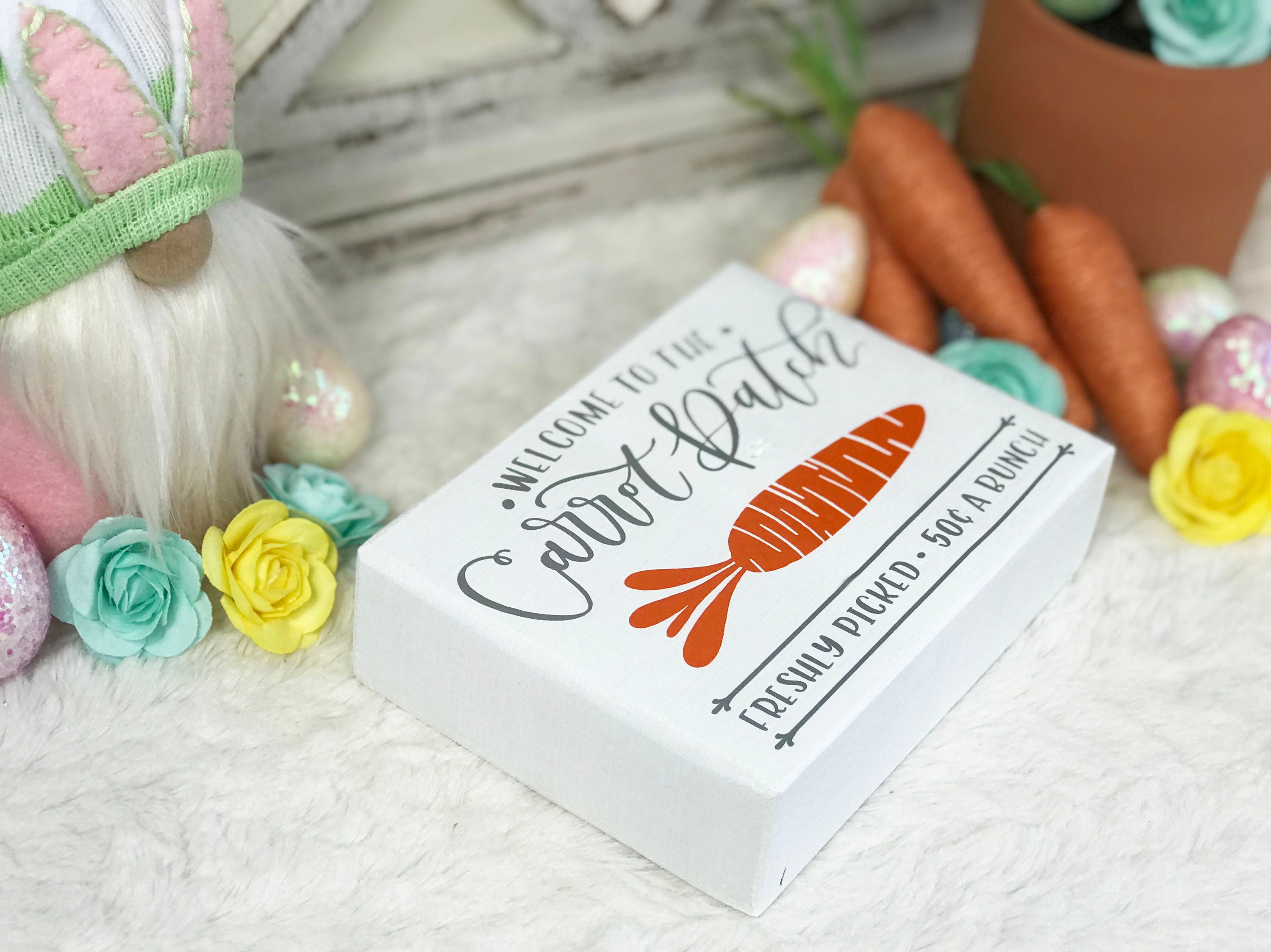 Welcome to the Carrot Patch Small Sign L Easter Decor L Tiered | Etsy