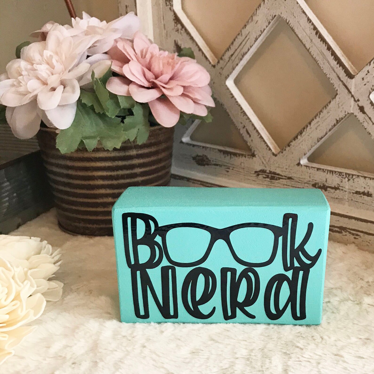 Book Nerd Mini Wood Block Sign I Mini Sign I Tiered Tray Decor - Etsy