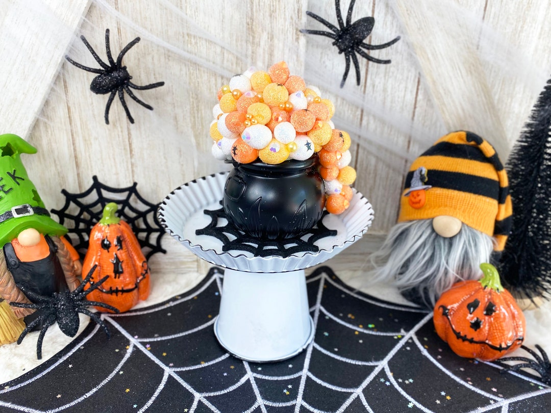 Faux Candy Corn Mini Witch Cauldron / Tiered Tray Decor / Halloween ...