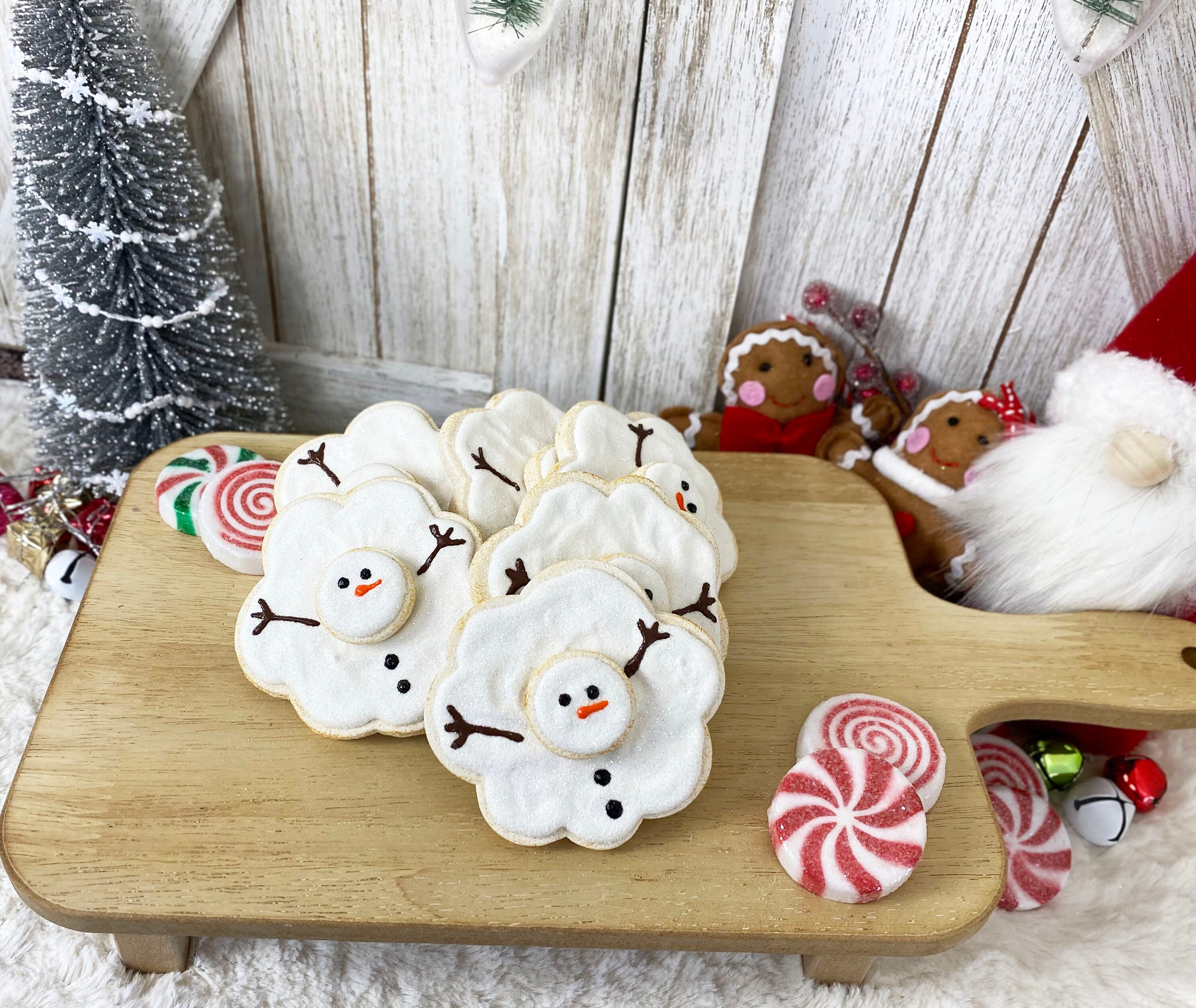 Fake Melted Snowman Cookies / Faux Christmas Food / Tiered - Etsy