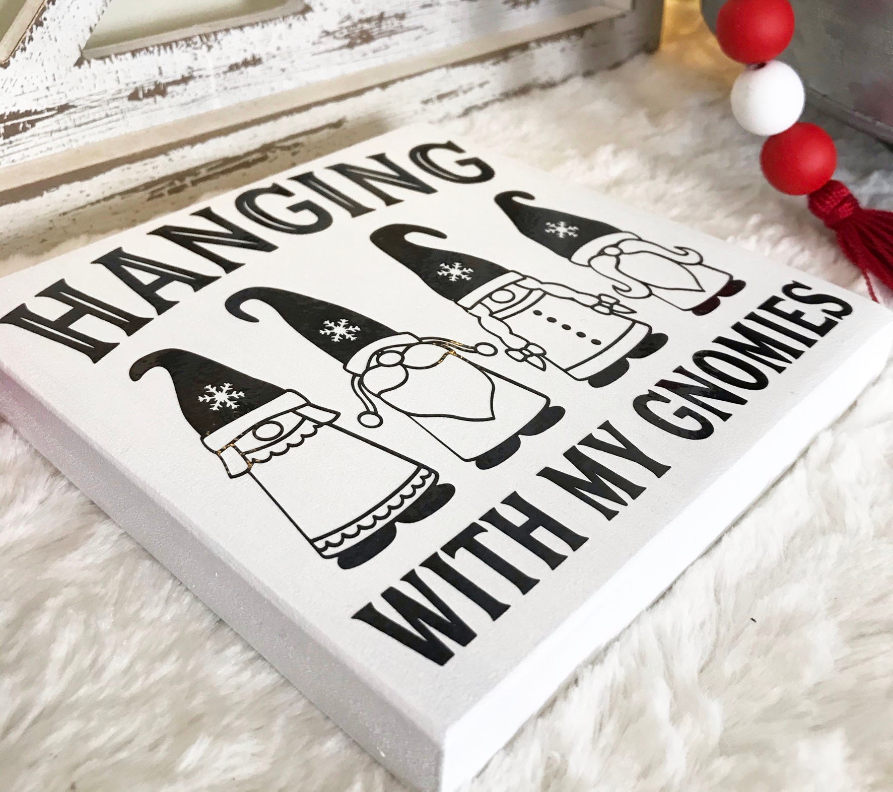 Hanging With My Gnomies 6x6 Wood Sign I Christmas Sign I Tier | Etsy