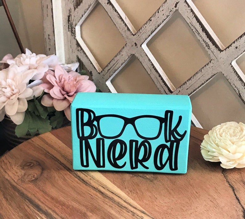 Book Nerd Mini Wood Block Sign I Mini Sign I Tiered Tray Decor - Etsy