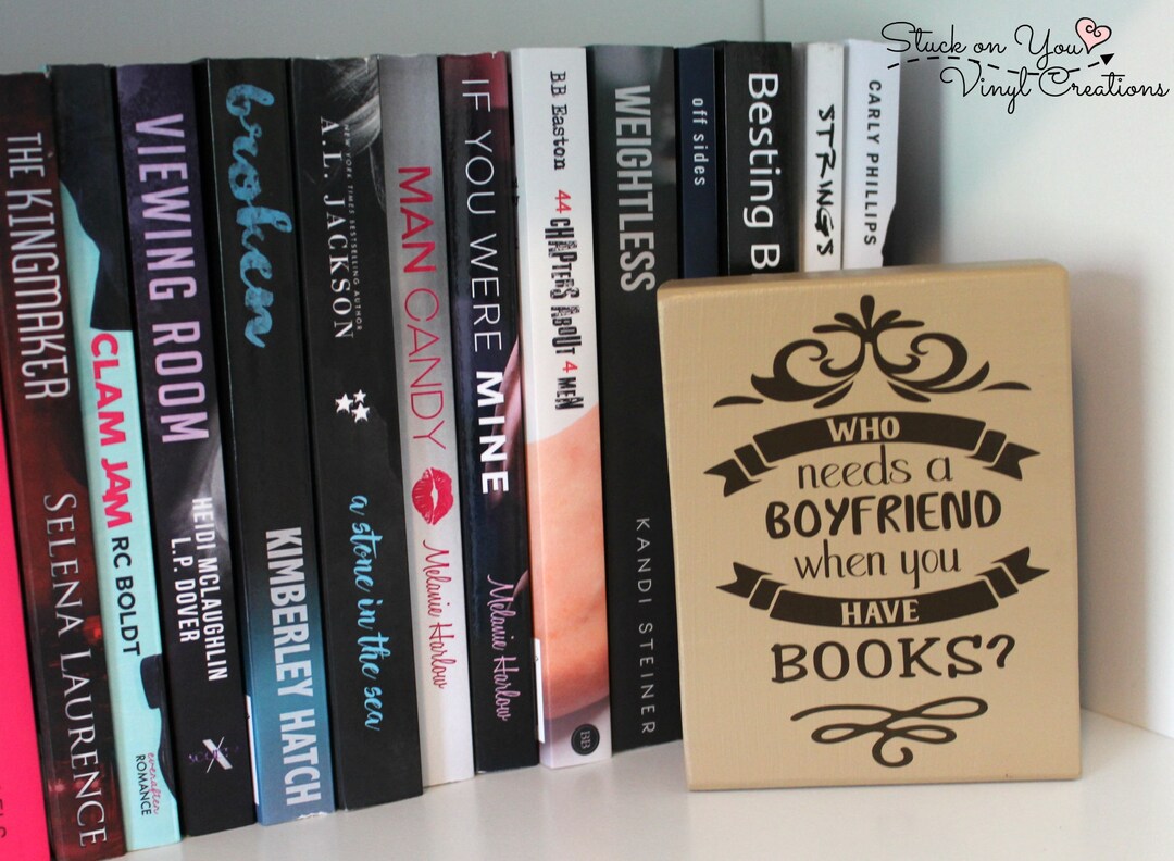 Mini Wood Block With Vinyl, Home Decor, Bookshelf Decor, Book Lover ...