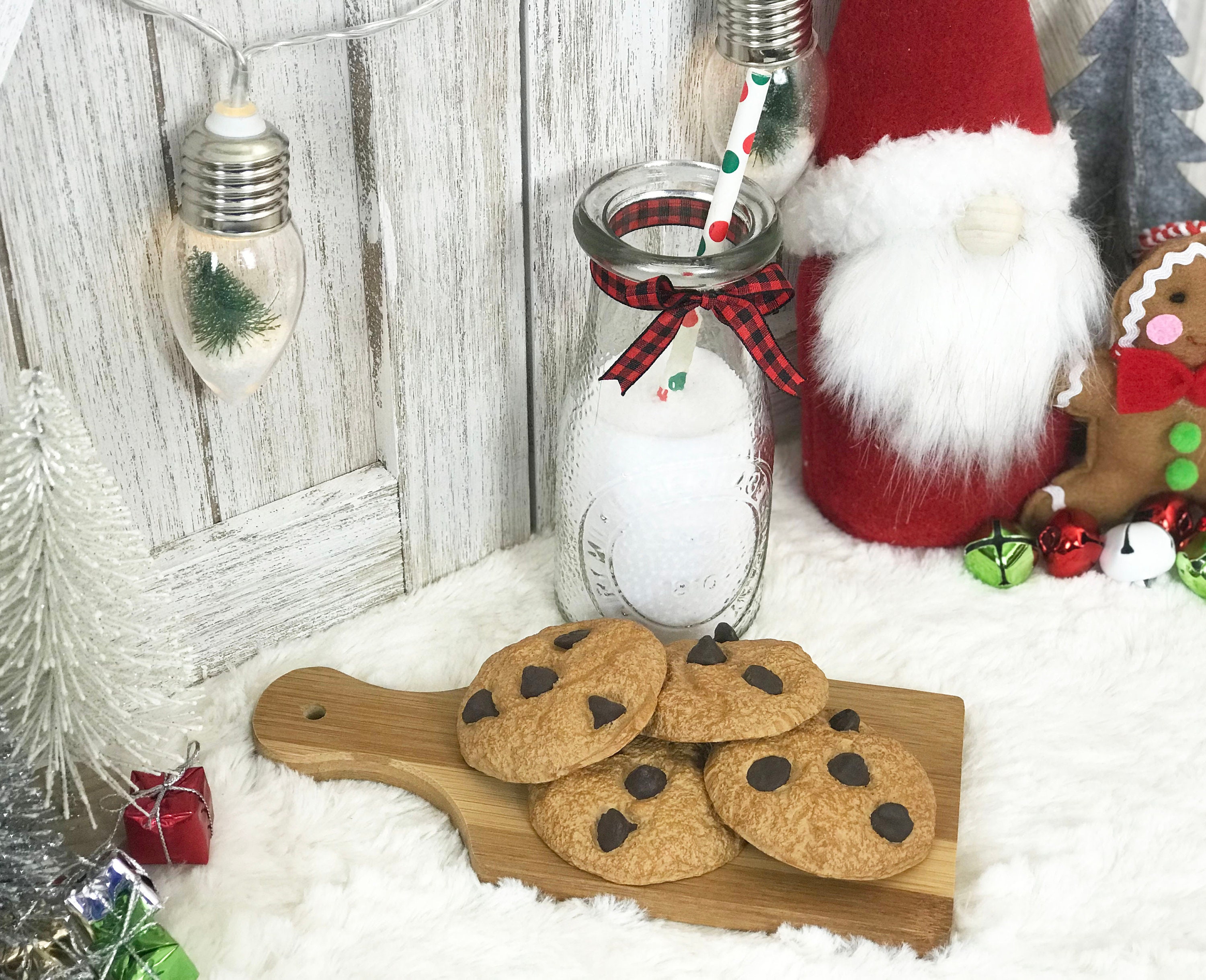 Fake Chocolate Chip Cookies / Fake Cookies for Santa / Faux - Etsy