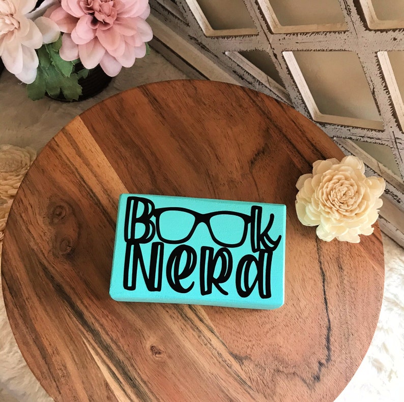 Book Nerd Mini Wood Block Sign I Mini Sign I Tiered Tray Decor - Etsy