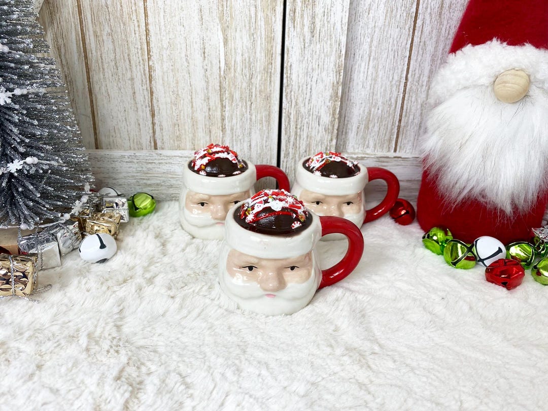 Mini Faux Santa Hot Cocoa Bomb Mugs / Fake Hot Chocolate / Hot Cocoa ...