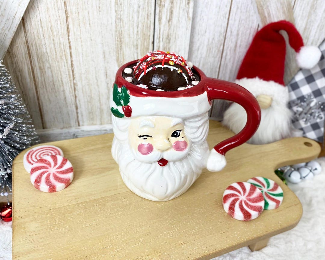 Faux Winking Santa Hot Cocoa With Hot Cocoa Bomb / Fake Hot Chocolate ...