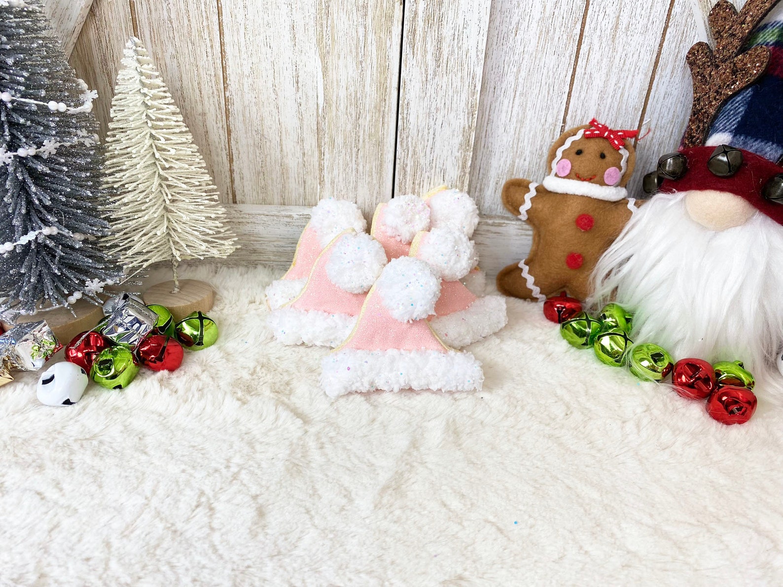 Fake Pink Santa's Hat Christmas Cookies / Faux Christmas Food / Tiered ...