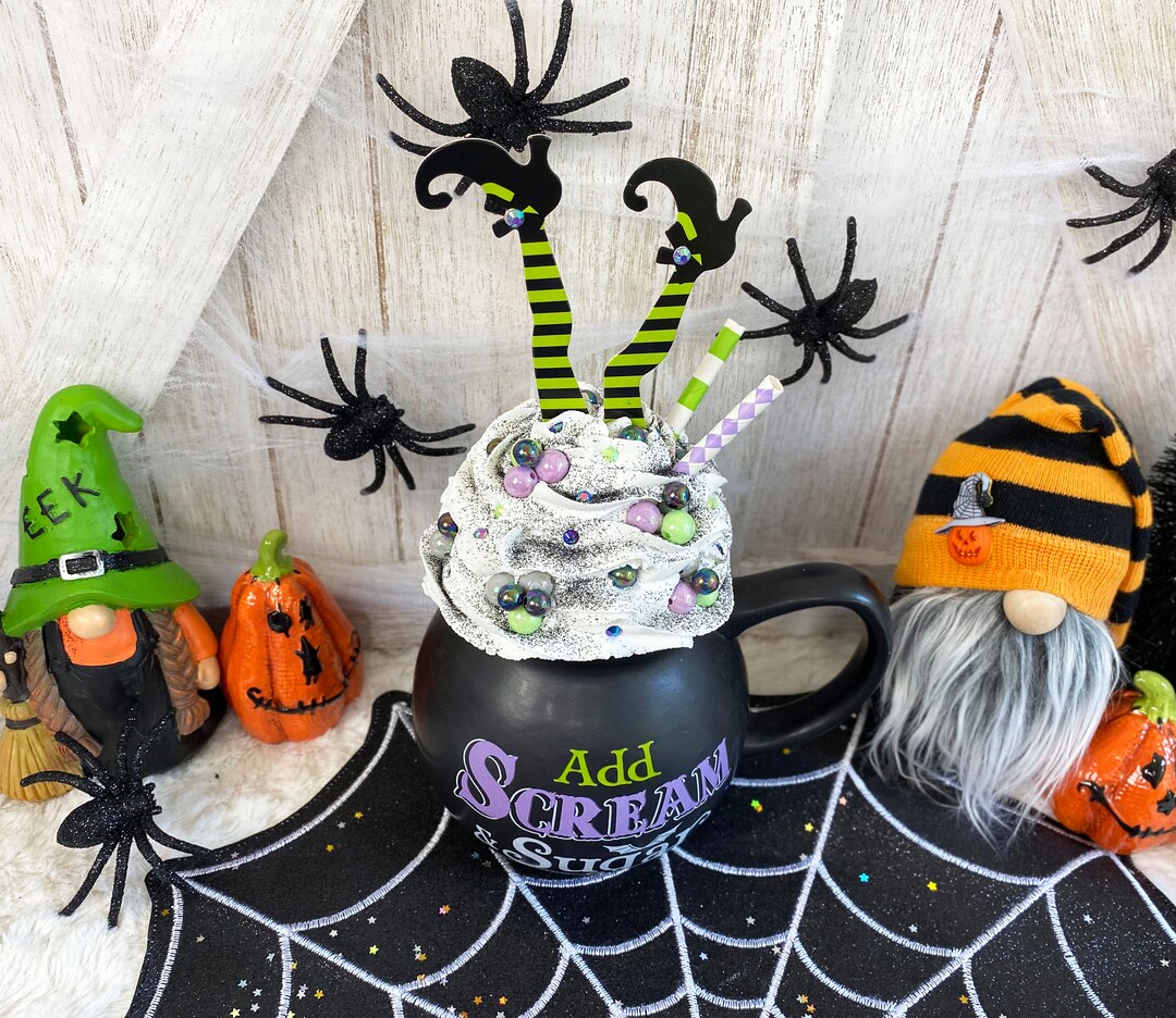 Add Scream & Sugar Mug With Faux Whip Cream / Tiered Tray Decor ...