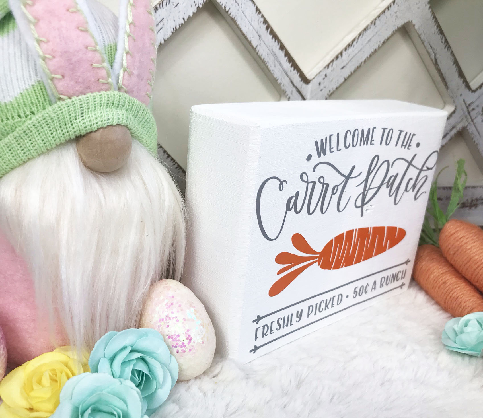 Welcome to the Carrot Patch Small Sign L Easter Decor L Tiered | Etsy