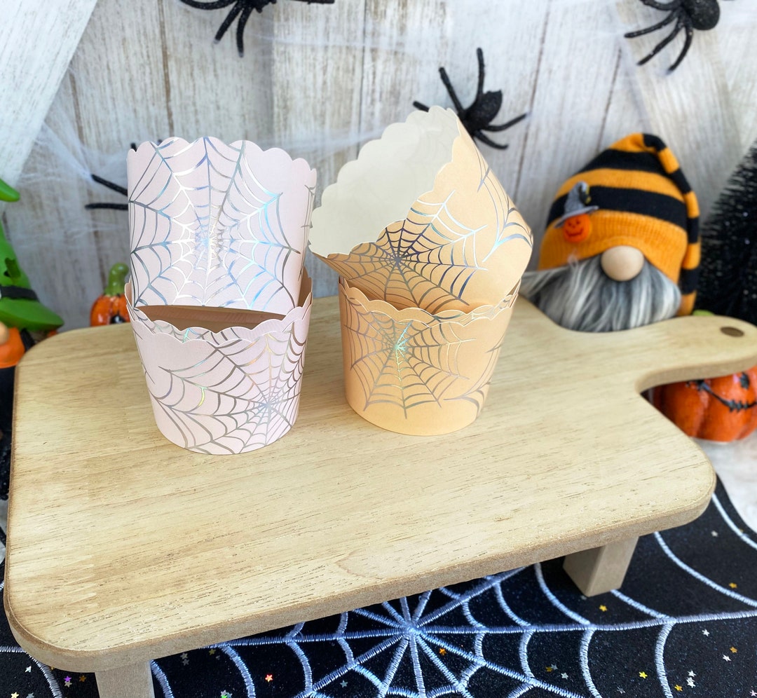 Halloween Spiderweb Baking Cups / Halloween Decor / Tiered Tray Decor ...