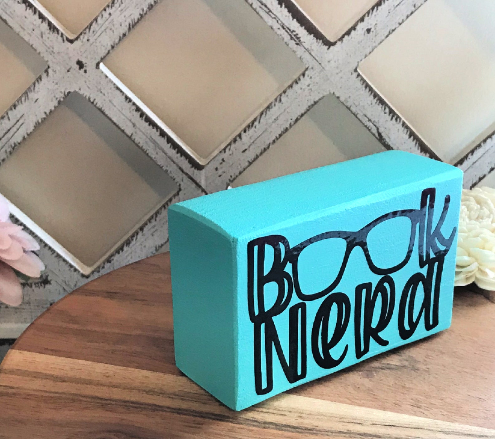 Book Nerd Mini Wood Block Sign I Mini Sign I Tiered Tray Decor - Etsy