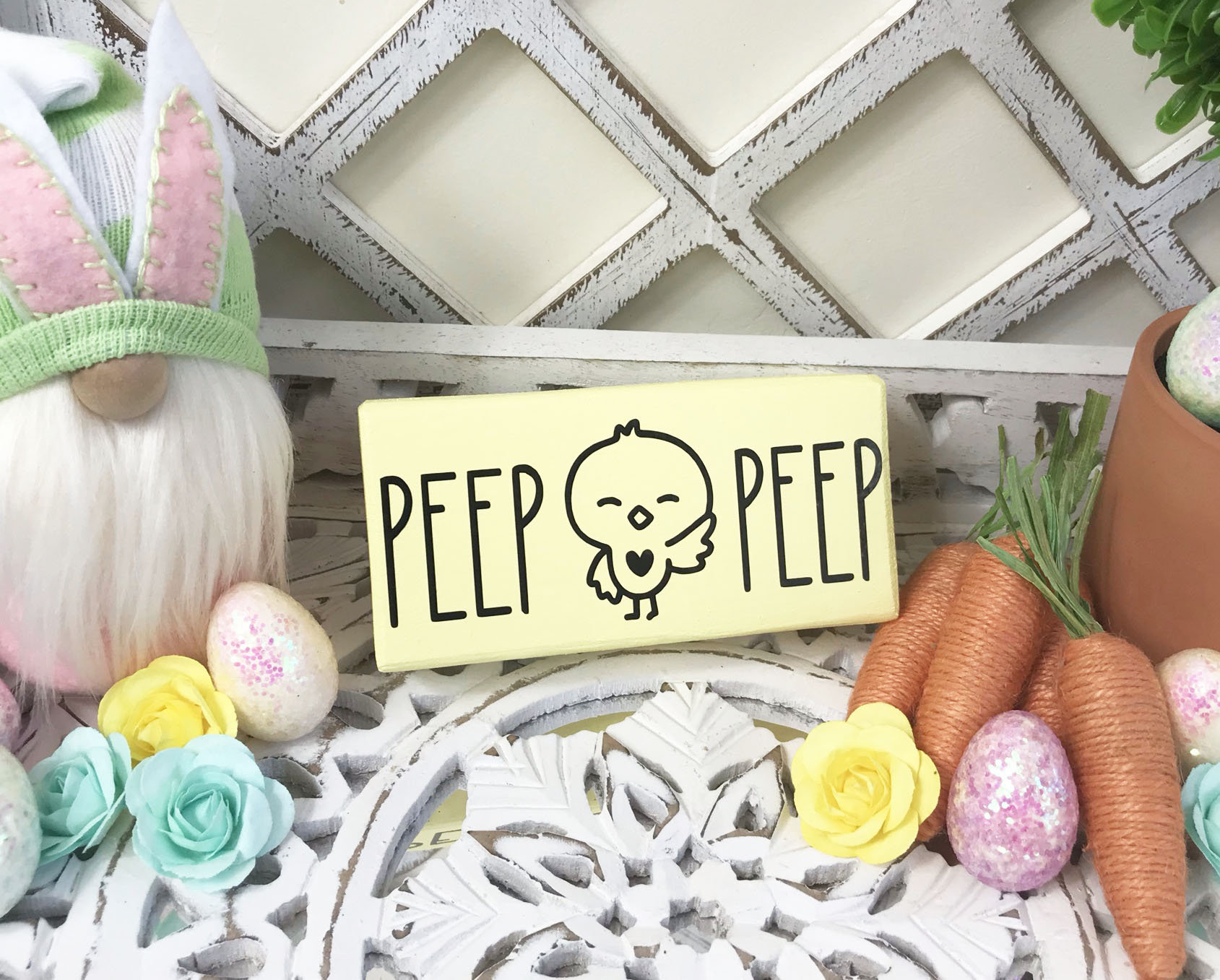Peep Peep Mini Tiered Tray Sign L Easter Decor L Farmhouse | Etsy