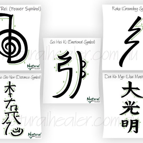 Usui Reiki Symbols Poster Pack of 10 PDF Practice & - Etsy