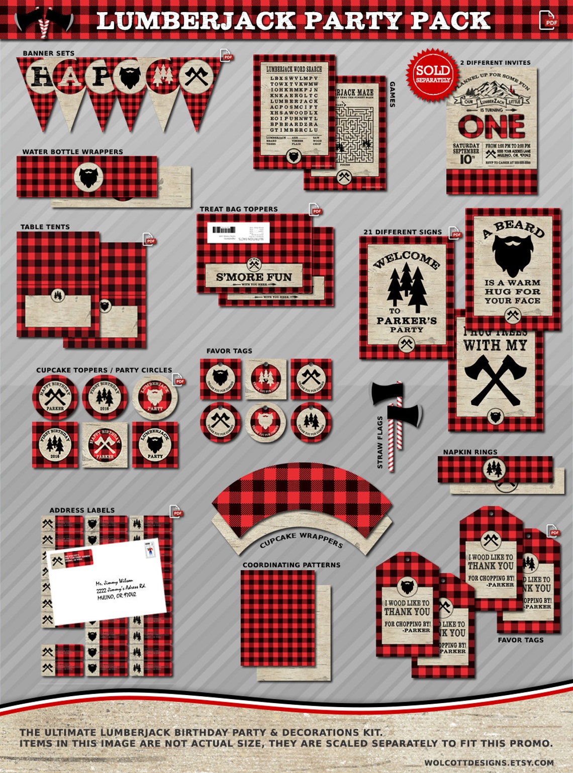 Lumberjack Party Lumberjack Party Supplies Lumberjack - Etsy