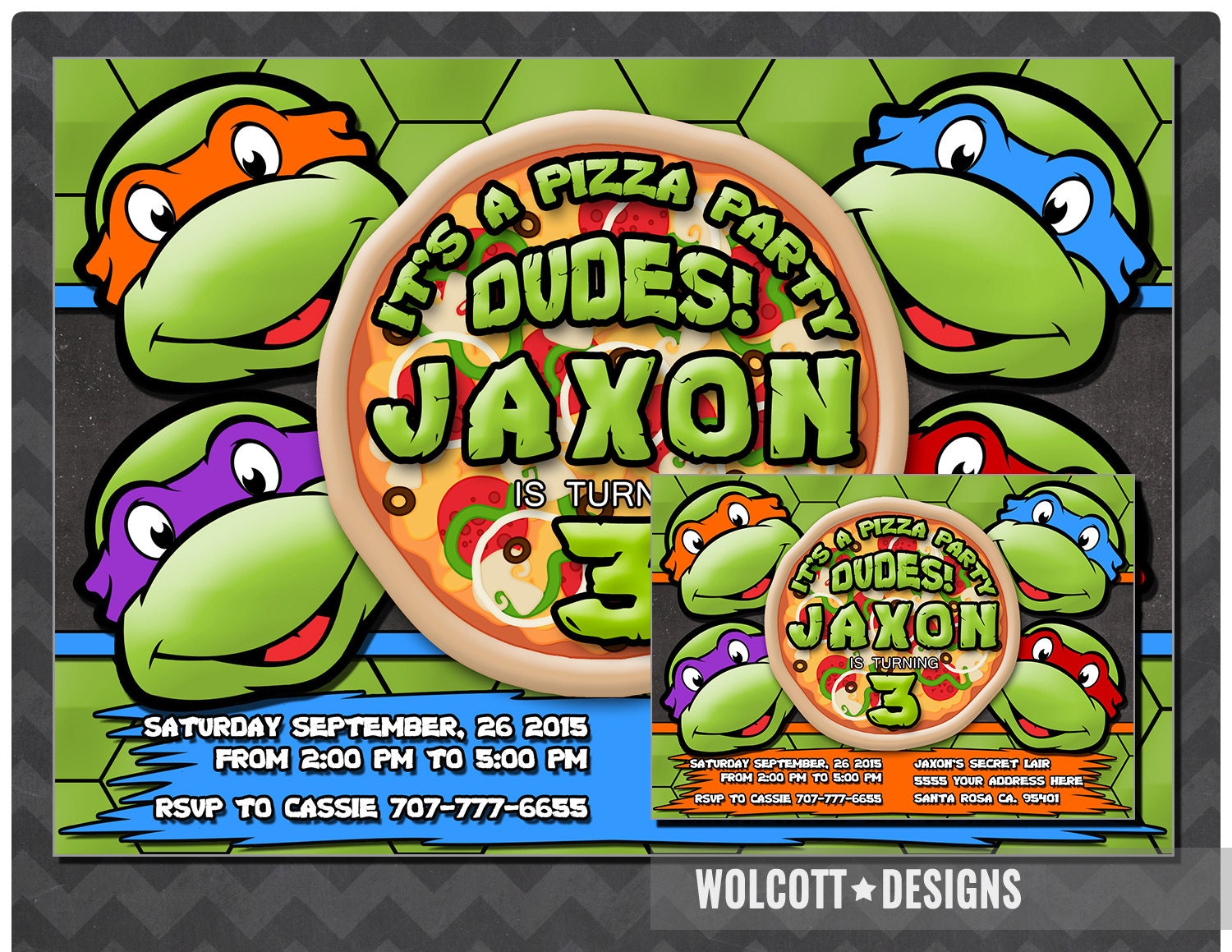 Tmnt Pizza Box Invitations