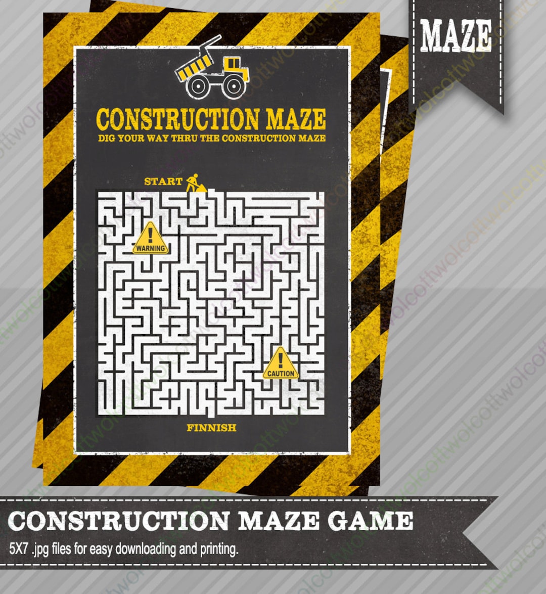 Construction Maze Game Construction Party Construction Party Supplies ...