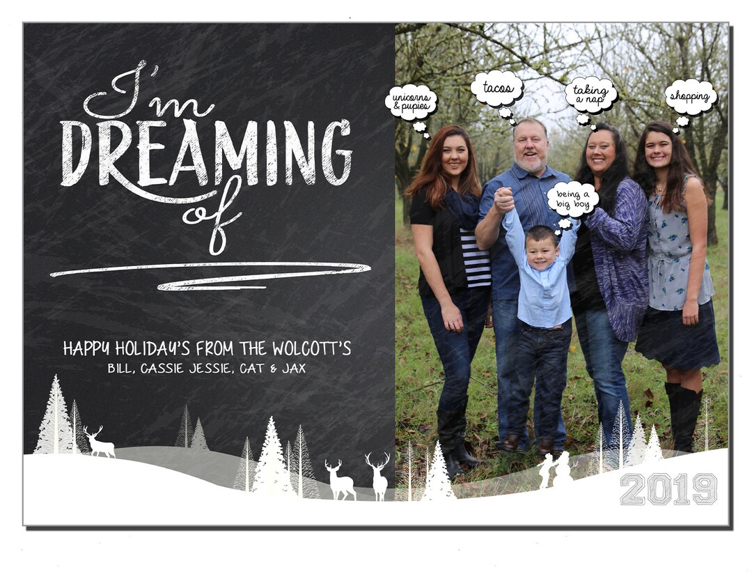 Dreaming Of Christmas Card Funny Photo Christmas Cards Photo Etsy