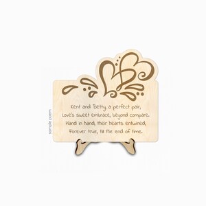 Wood Engraved Poem Custom Poetry Personalized Love Poems Wooden ...
