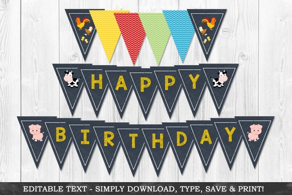 Farm theme banner, farm birthday decorations, banner farm, barnyard ...