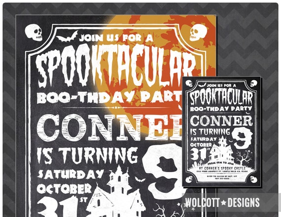 Halloween Birthday Party Invitations - Halloween Party - Costume Party ...