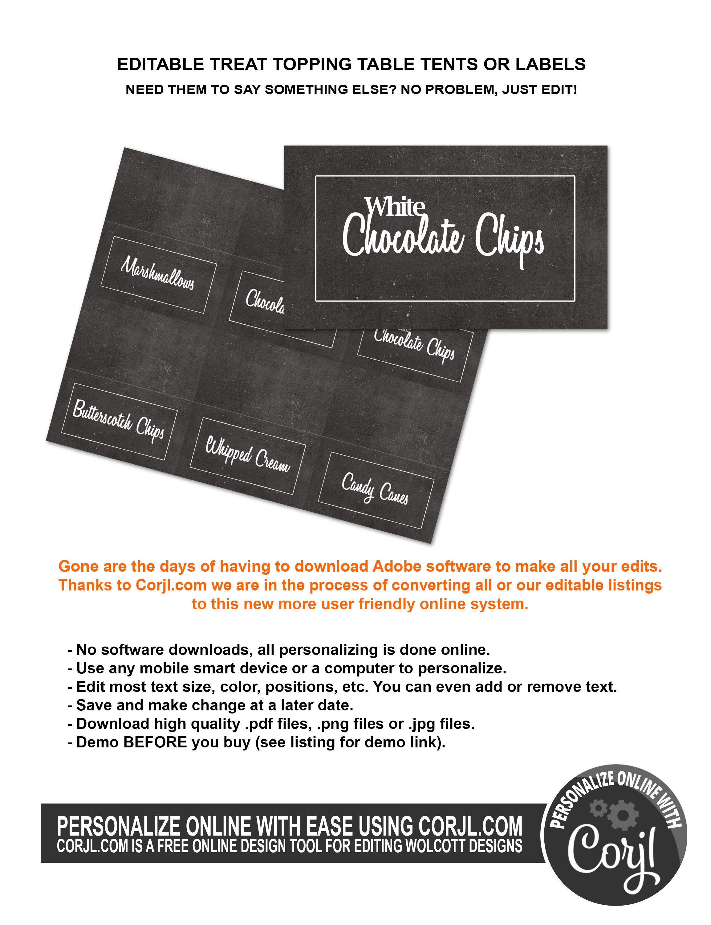 Chalkboard Hot Chocolate Bar Signs with Labels and Cup Tags | Etsy