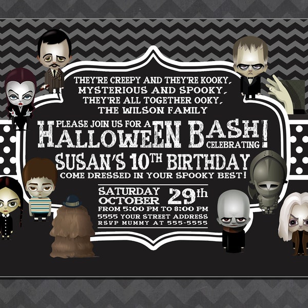 Addams Family Halloween Party Invitation - Etsy