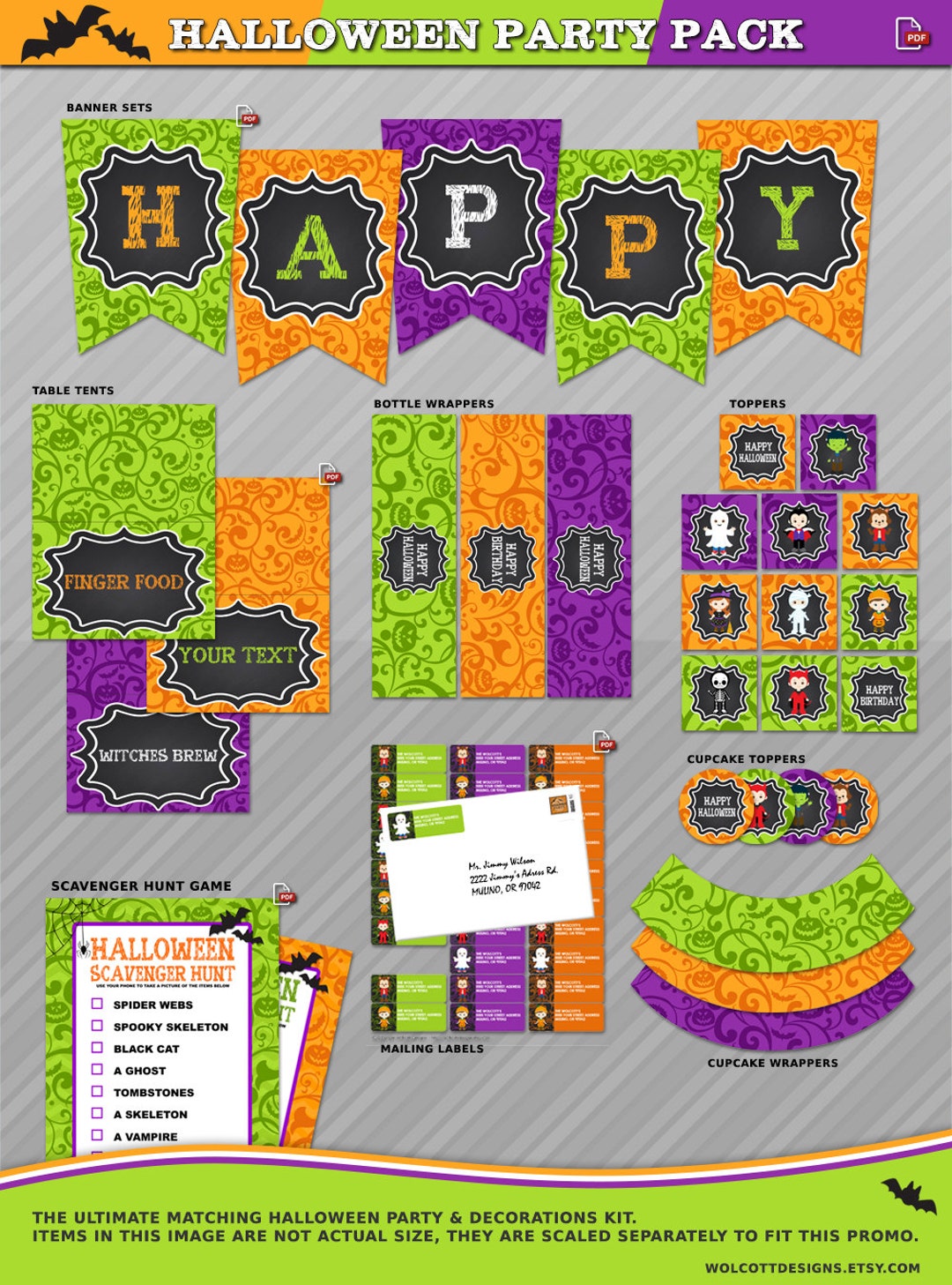 Halloween Party Decorations, Printable, Halloween Party Supplies ...