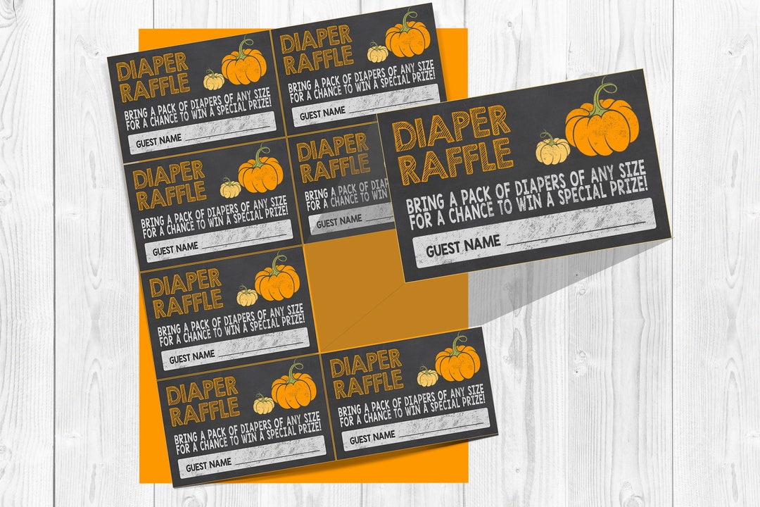 Fall Diaper Raffle Tickets Pumpkin Baby Shower Diaper Raffle - Etsy