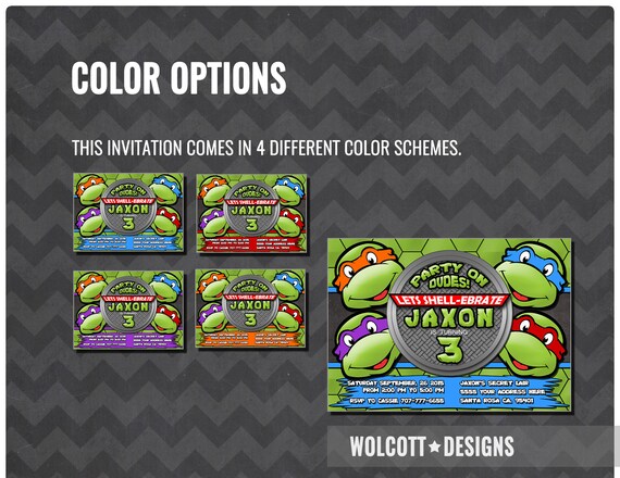 Tmnt Invitation Wording Teenage Mutant Ninja Turtles Birthday