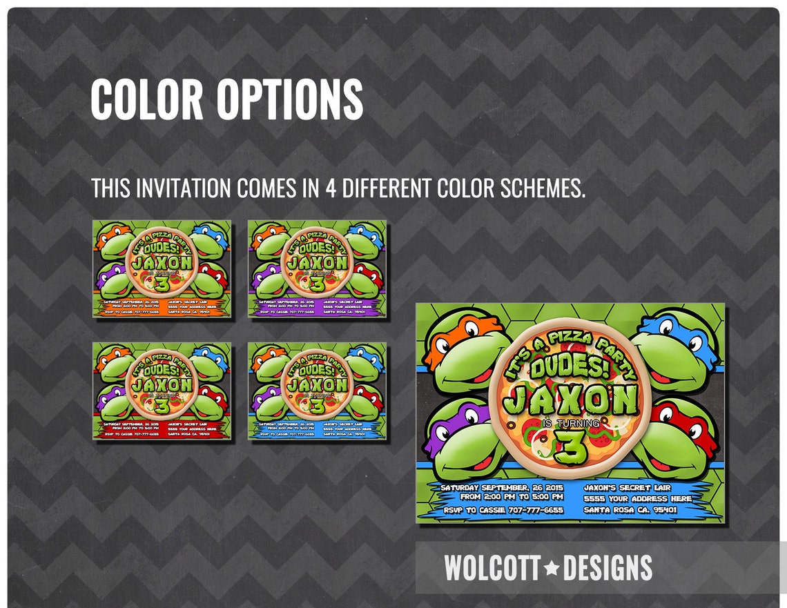 Ninja Turtles Invitation TMNT Invite PRINTABLE INVITATION - Etsy