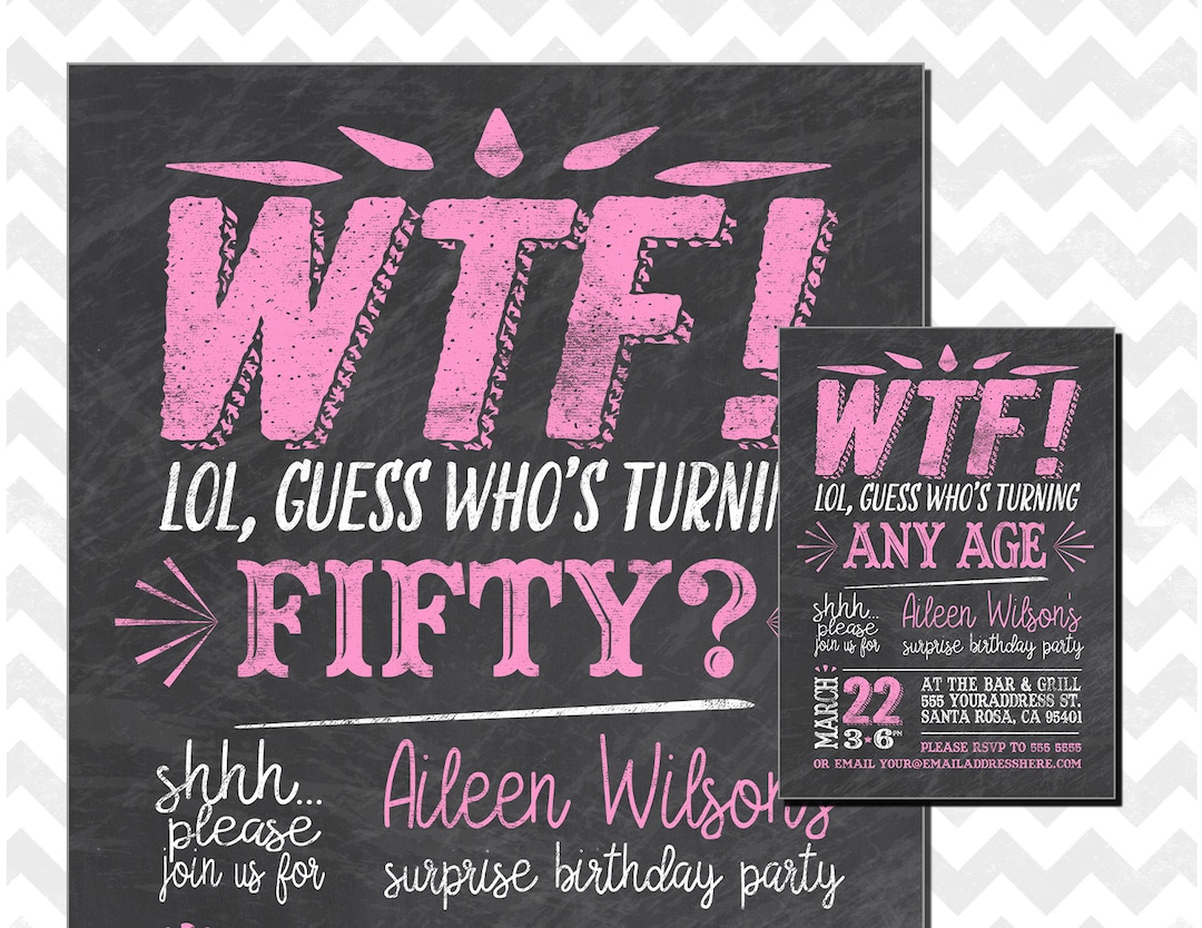 Who's Turning 50, WTF Turning 50, Surprise 50th Birthday, 50th Birthday ...