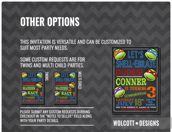 Blank Tmnt Invitations