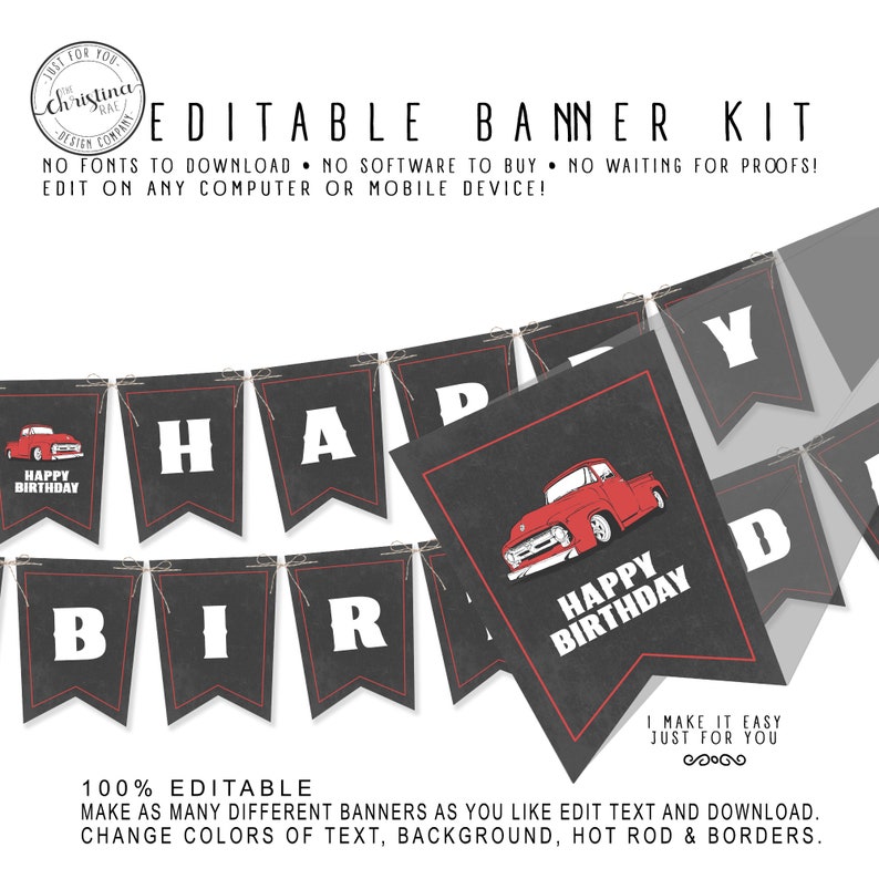 Truck Hot Rod Birthday Invitation Ford Invitation Classic - Etsy