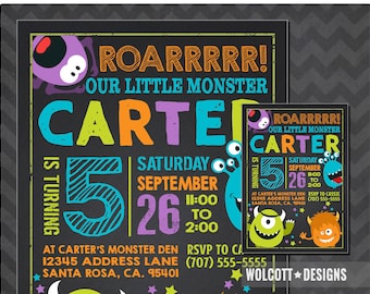 Banderines Cumpleaños Monstruos Niños. Guirnalda Monstruitos