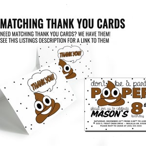 Don't Be a Party Pooper Birthday Invitation, Poop Emoji Party ...