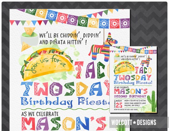 Taco Twosday Invitation, Taco Twosday Party, Taco Tuesday Invitation ...