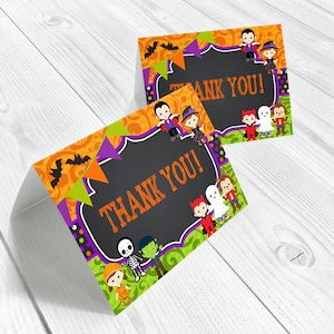 Halloween Thank You Cards Printable Kids Halloween Thank You Card ...