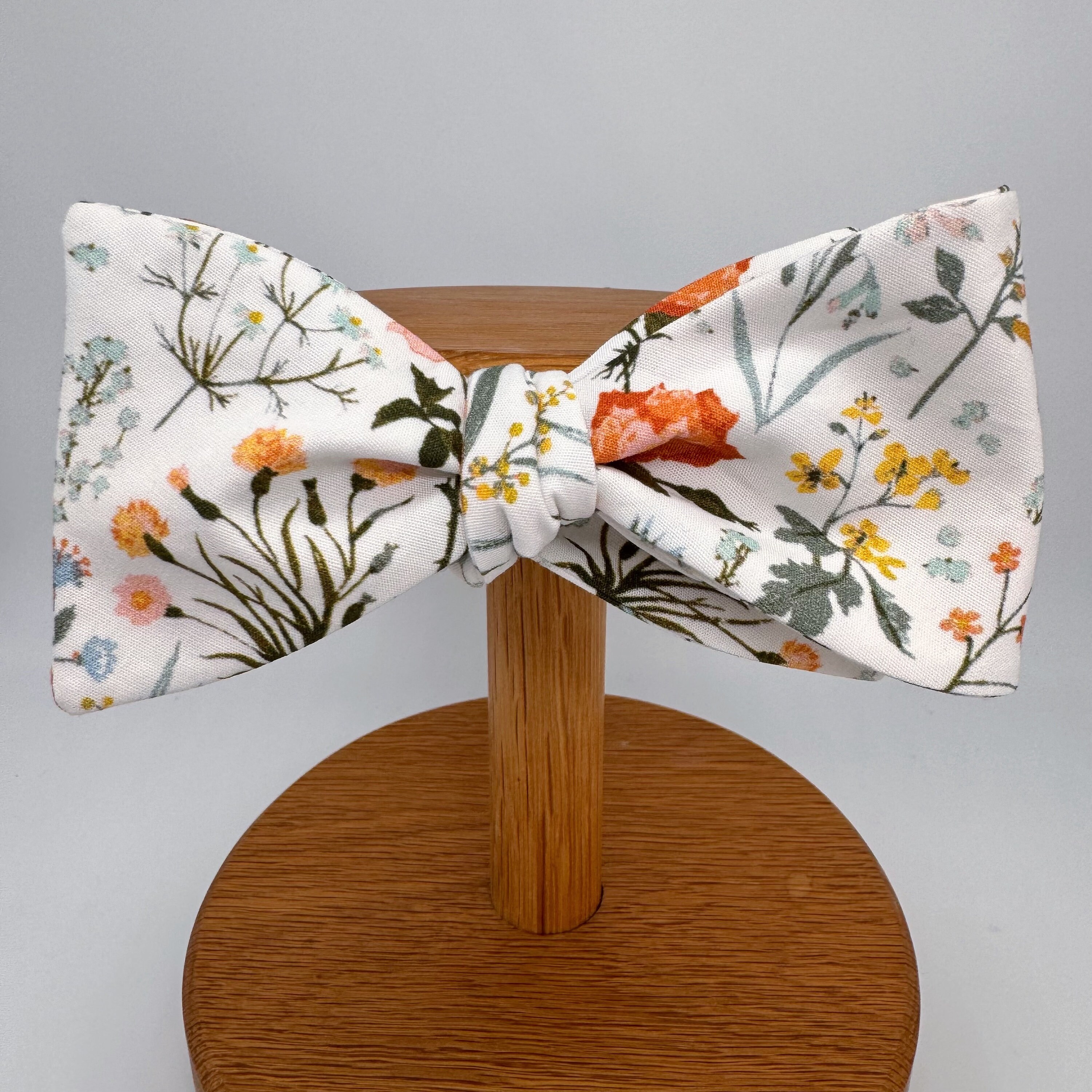 Boho Blooms Bow Tie in Spring Garden - Sage Green Blush Soft Orange ...