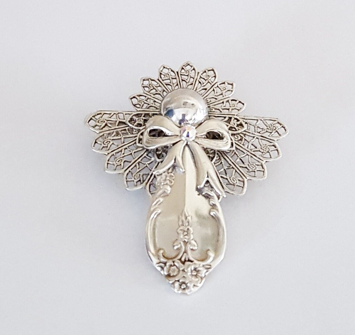 Jewelry Spoon Angel Pins Silver Filigree Cabochons Pendant - Etsy