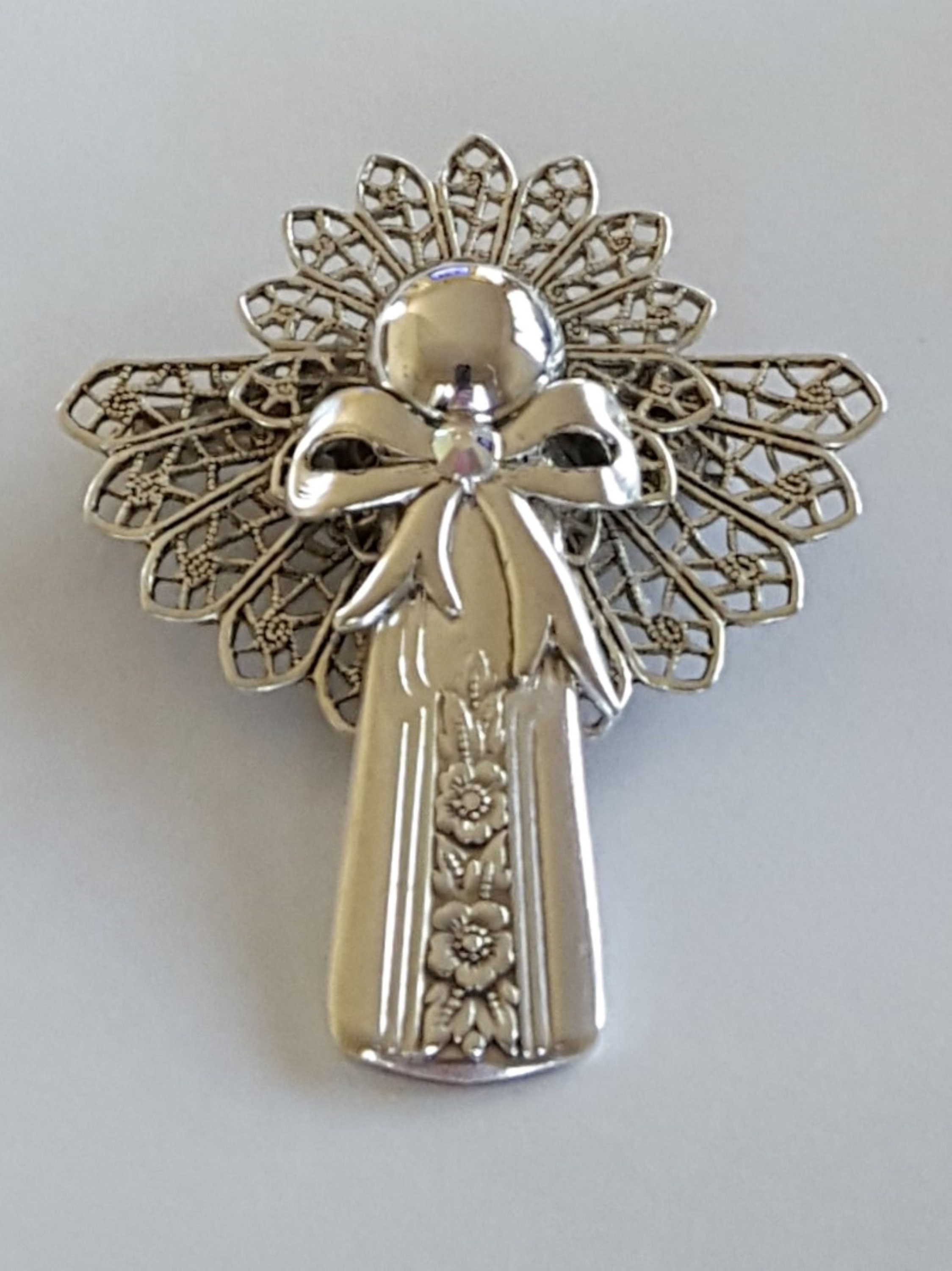 Jewelry Spoon Angel Pins Silver Filigree Cabochons Pendant - Etsy