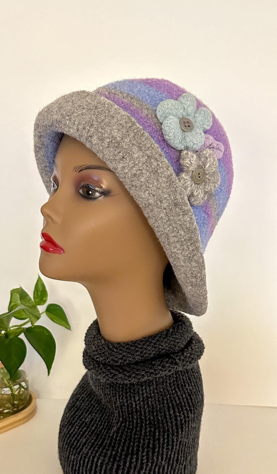 Wool Felted Hat Women's Winter Cloche Women's Cap Gifts for Her Gifts ...
