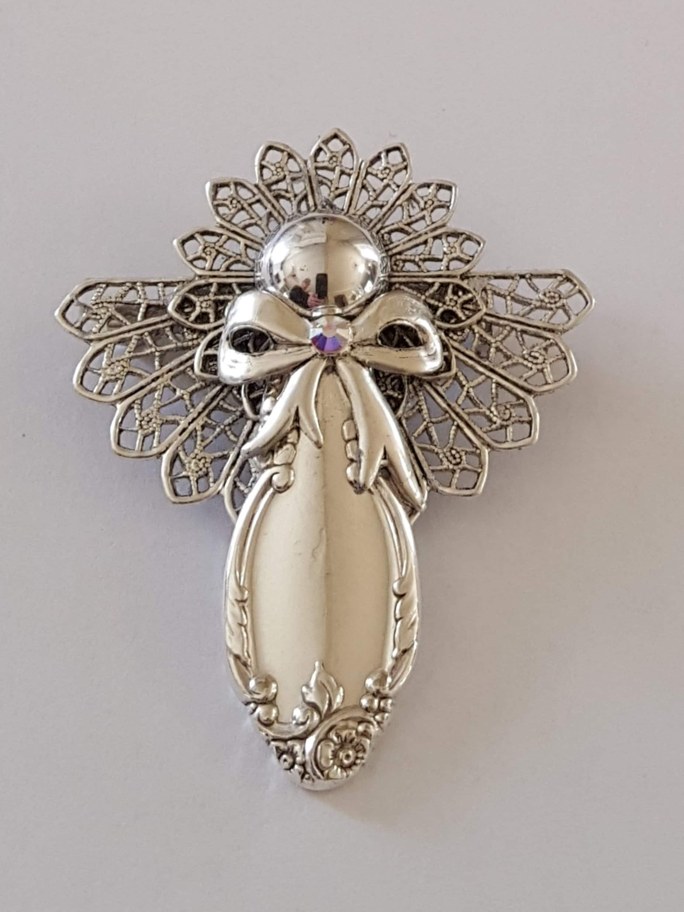 Jewelry Spoon Angel Pins Silver Filigree Cabochons Pendant - Etsy
